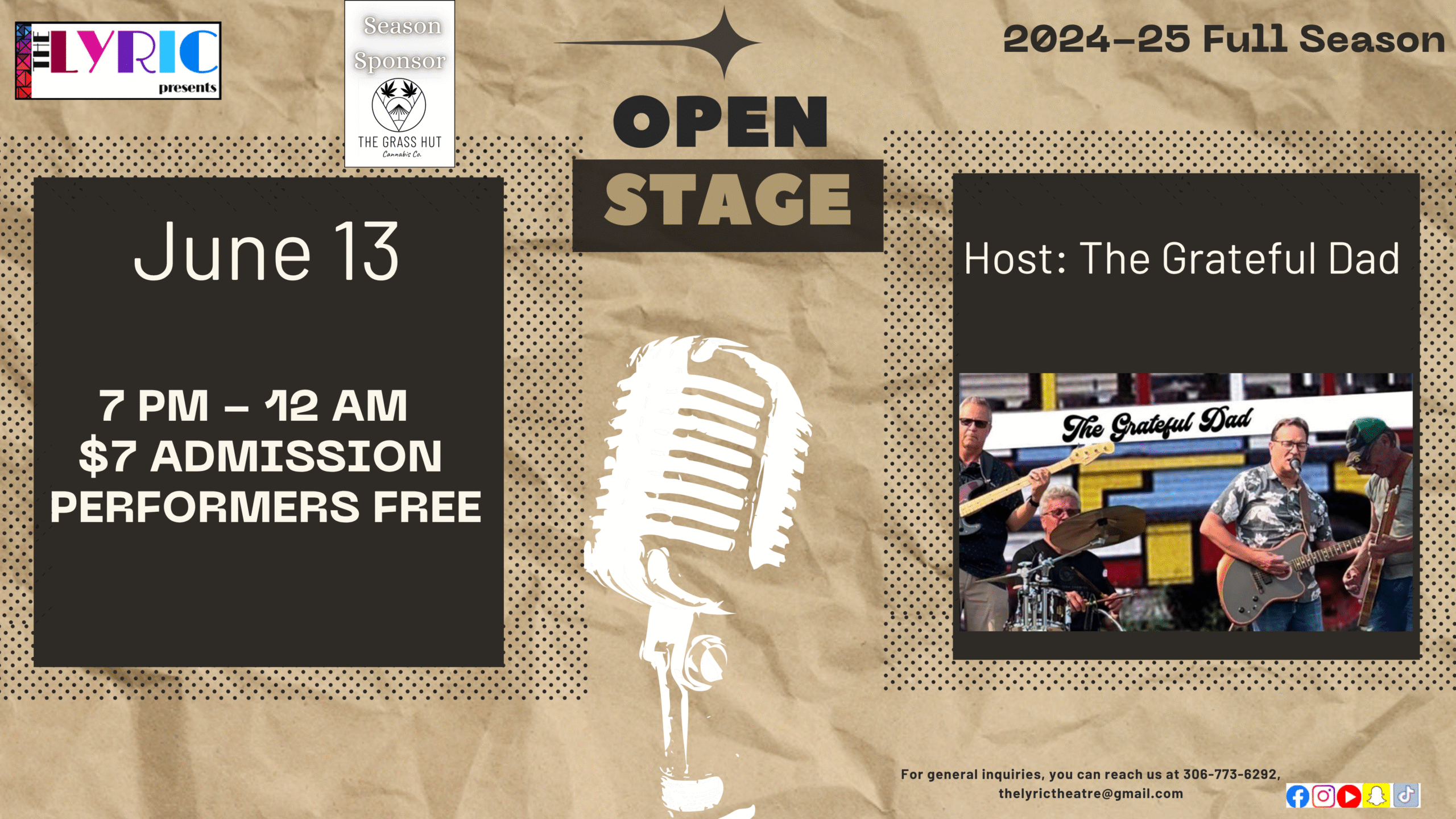 Open Stage: Host The Grateful Dad - The Lyric Theatre